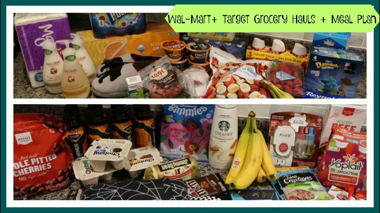 Target & Wal-Mart Grocery Hauls w/ Meal Plan for next week - YouTube