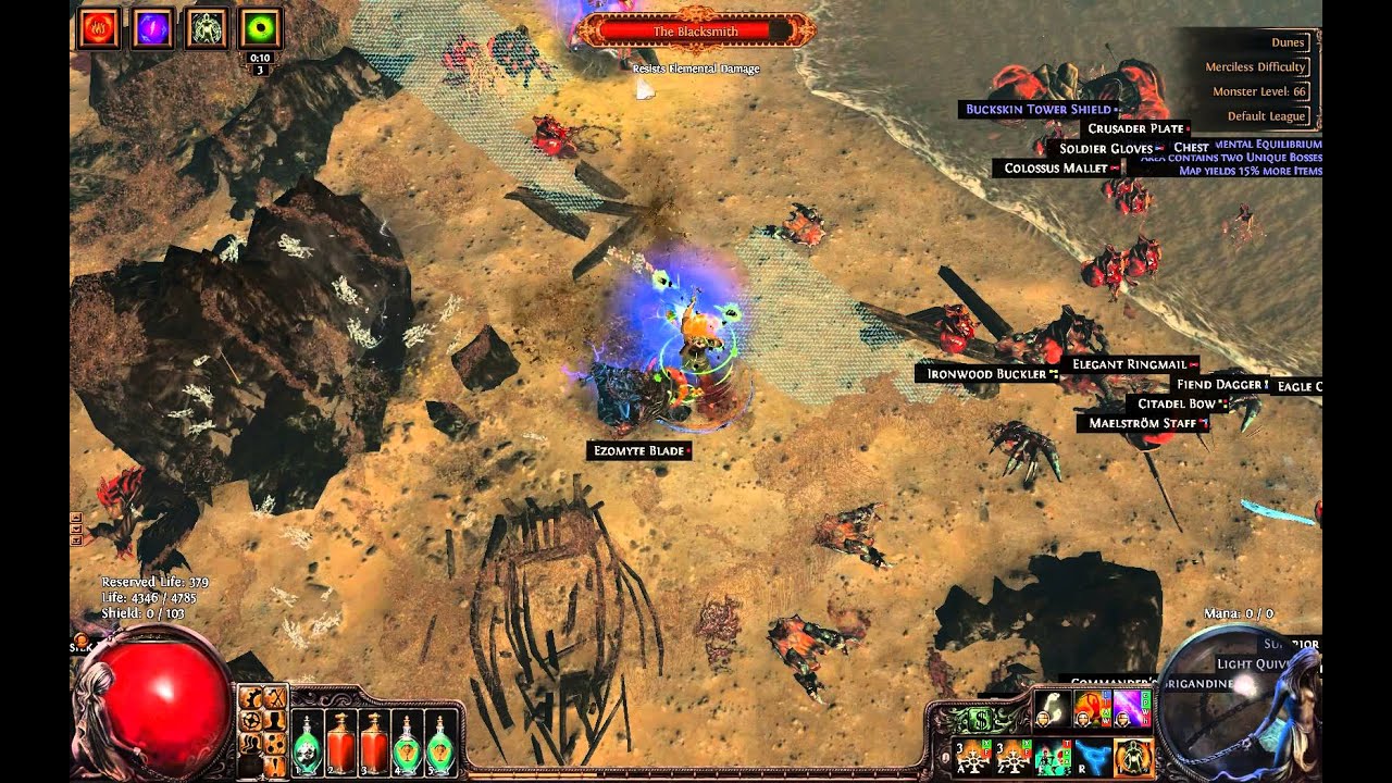 Path Of Exile Map Bosses - Dunes lvl 66 - YouTube