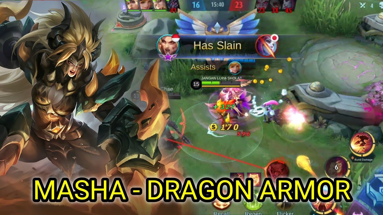 REVIEW SKIN EPIC DRAGON ARMOR MASHA | MLBB | MGL ID - YouTube
