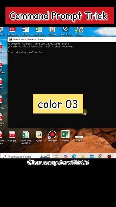 Windows Command Prompt Trick 🔥cmd commands#shorts @LearnComputerWithRCS - YouTube