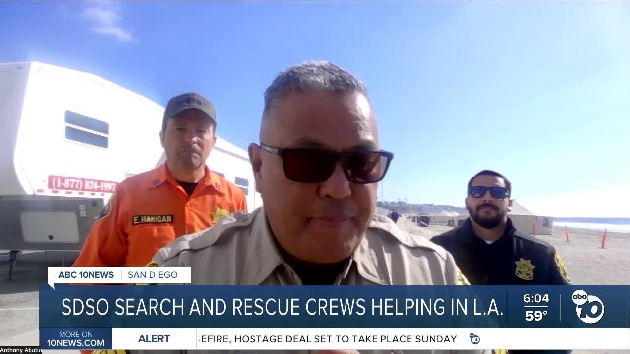 SDSO search and rescue crews helping in L.A. - YouTube