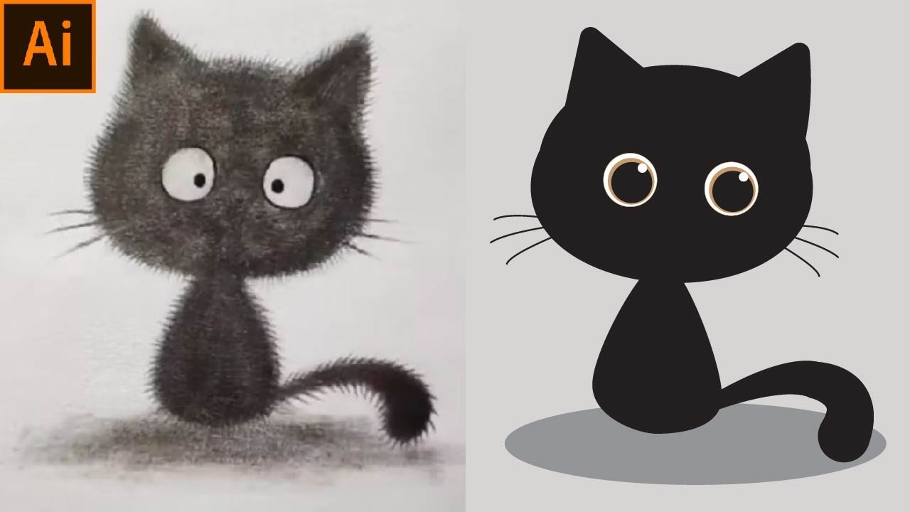 Tutorial Adobe Illustrator Membuat Siluet Kucing │ Speed Art - YouTube