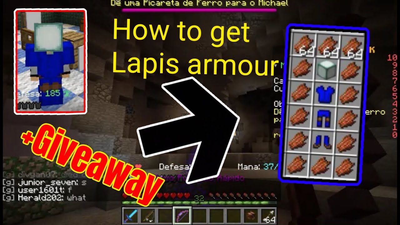 How to get lapis armour. +Giveaway. #redesky - YouTube