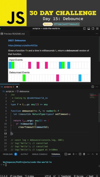 Day 15 - 2627. Debounce - YouTube