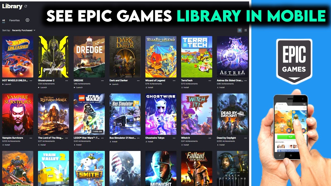 HOW TO SEE EPIC GAMES LIBRARY ON MOBILE | EPIC GAMES LIBRARY MOBILE PE ...