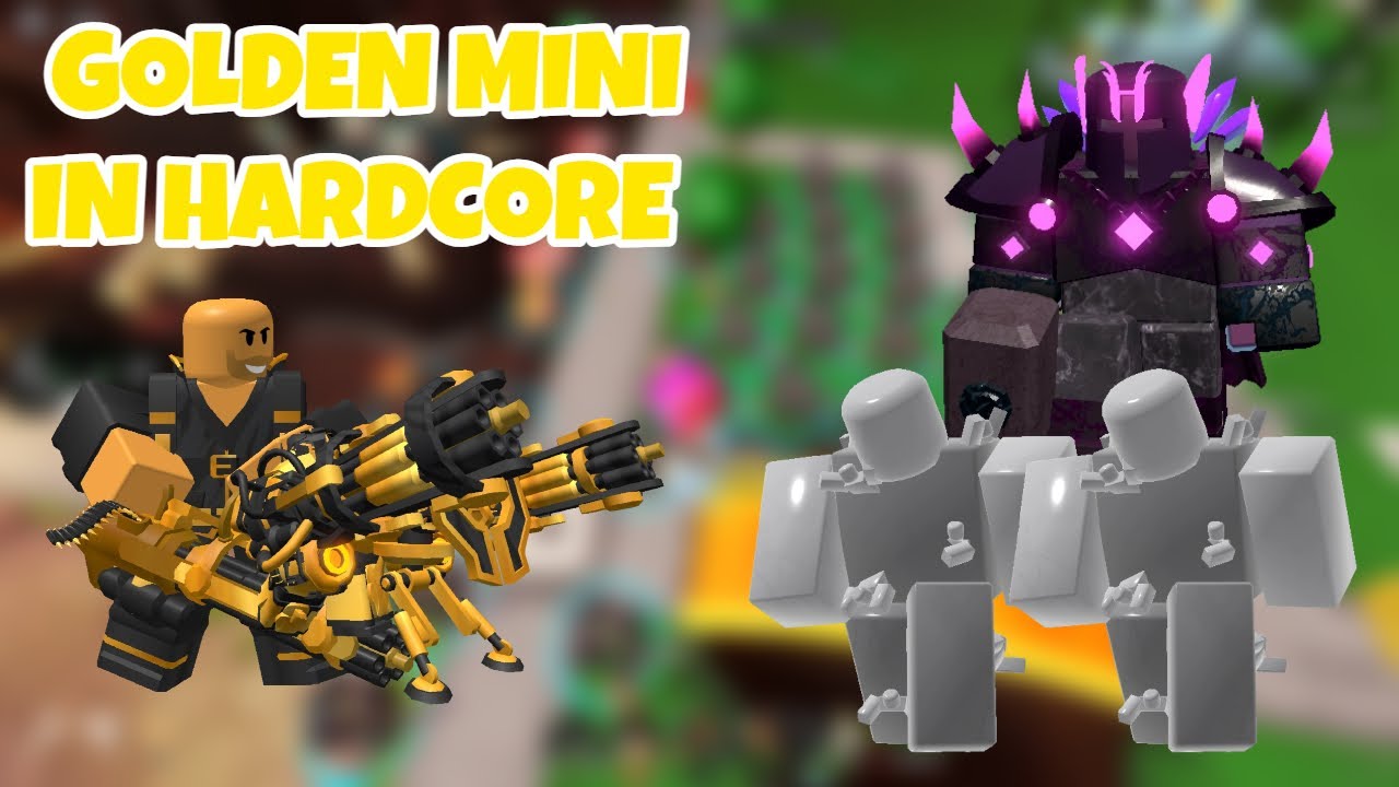 GOLDEN MINI IN HARDCORE MODE| ROBLOX Tower Defense Simulator TDS - YouTube