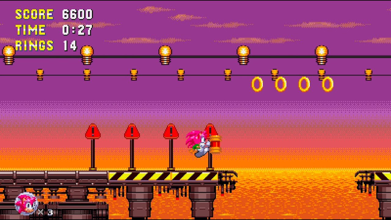Sonic Triple Trouble "16-Bit": Sunset Park Zone Act 3 (Amy) [4K] - YouTube