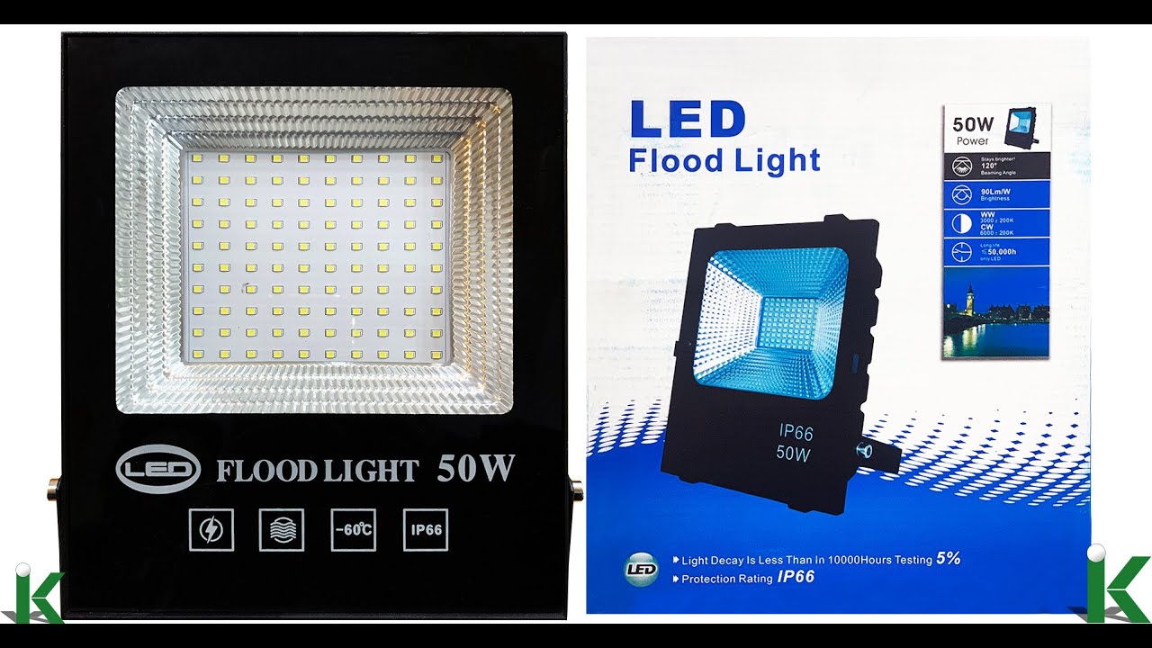 LED 50W Outdoor Flood Light IP66 - YouTube