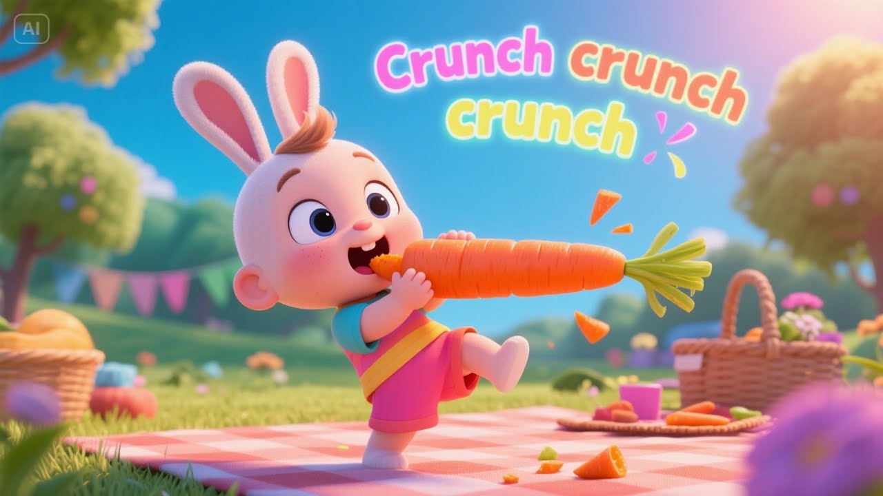 Eating Vegetables with Baby Bunny | Healthy Eating Song for Kids | Fun ...