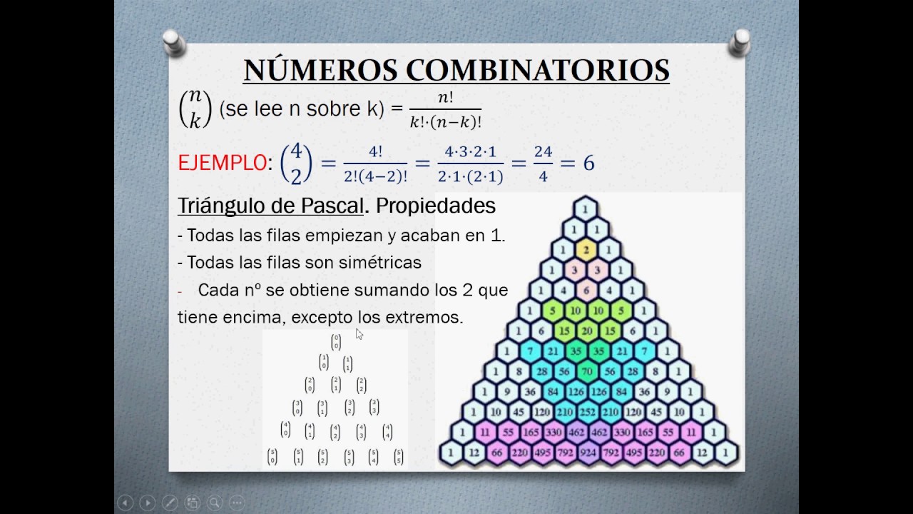 Nº combinatorios. Triángulo de Pascal. Binomio de Newton - YouTube