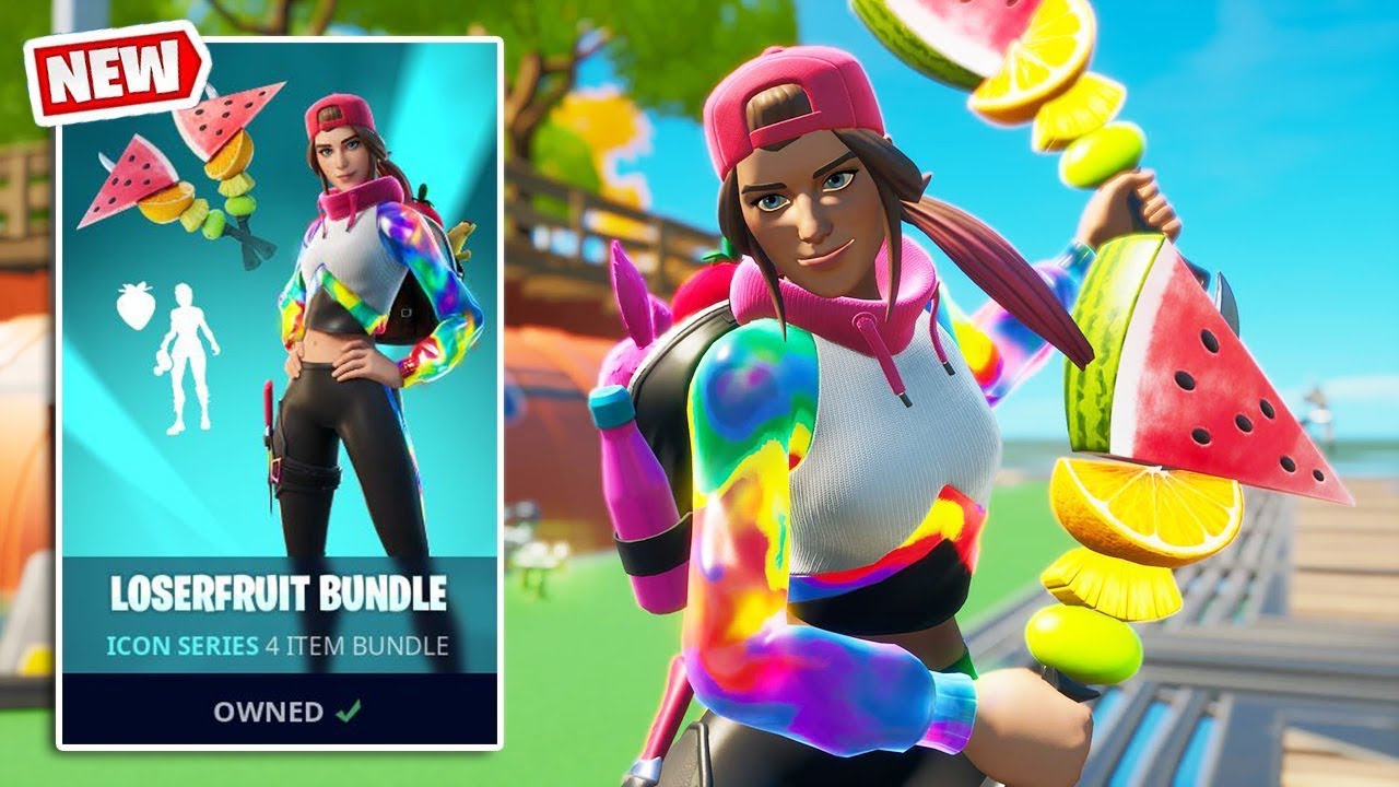 Fortnite loserfruit skin gameplay and review - YouTube