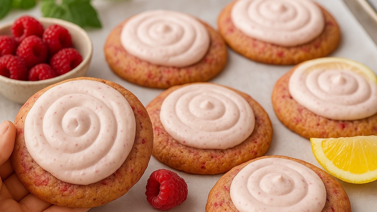 Raspberry Lemon Crumbl Cookies – Soft & Bakery-Style Perfection - YouTube