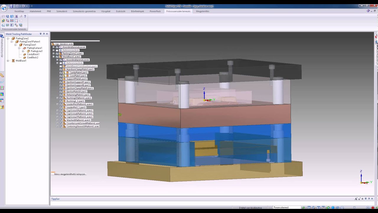 Solid Edge Mold Tooling, Moldbase - YouTube