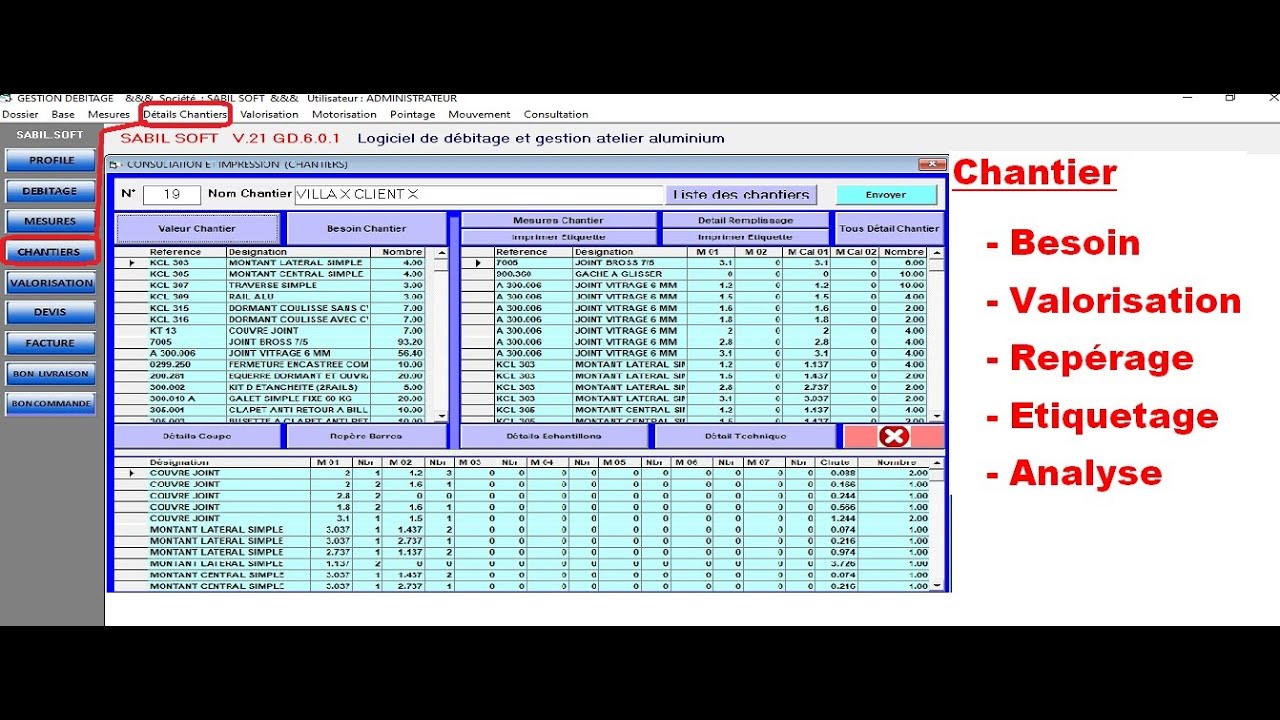 DEBITAGE ALUMINIUM : - Besoin- Valorisation- Repérage- Etiquetage ...