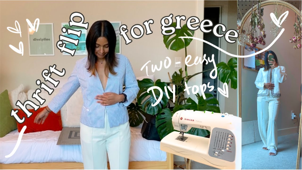 Let’s thrift flip for Greece | DIY 2 minimalist tops for Euro summer ...