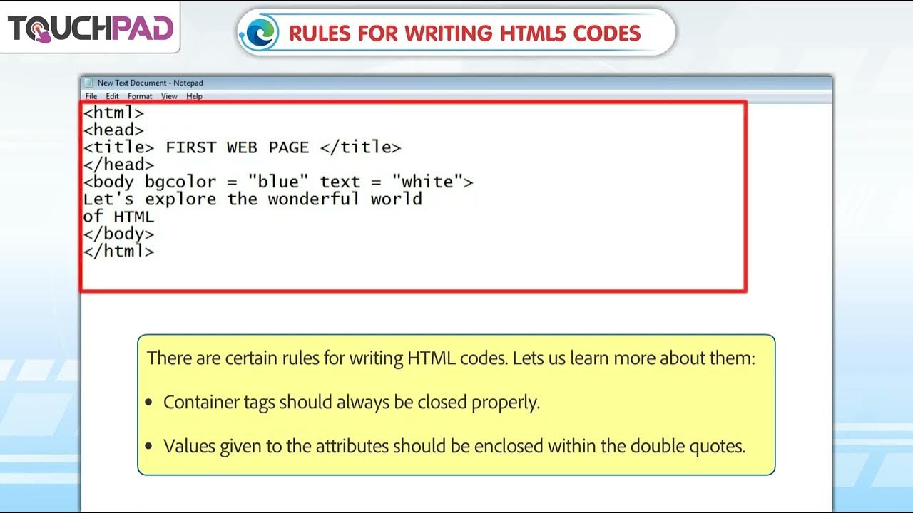 𝐑𝐮𝐥𝐞𝐬 𝐟𝐨𝐫 𝐖𝐫𝐢𝐭𝐢𝐧𝐠 𝐇𝐓𝐌𝐋𝟓 𝐂𝐨𝐝𝐞𝐬|𝐂𝐡 𝟎𝟔|𝐏𝐥𝐮𝐬 𝐕𝐞𝐫 𝟐.𝟏|𝐂𝐥𝐚𝐬𝐬 𝟎𝟔 - YouTube