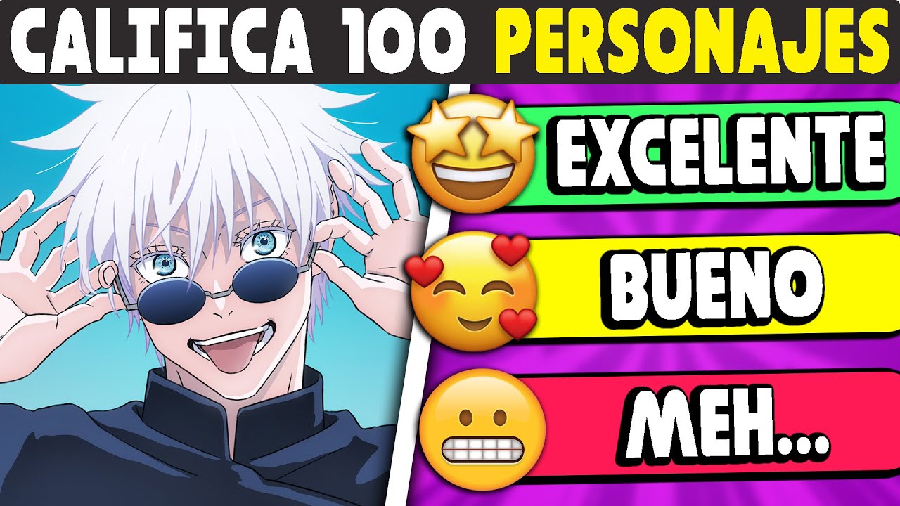 CALIFICA 100 PERSONAJES DE ANIME 📊 ANIME QUIZ - YouTube