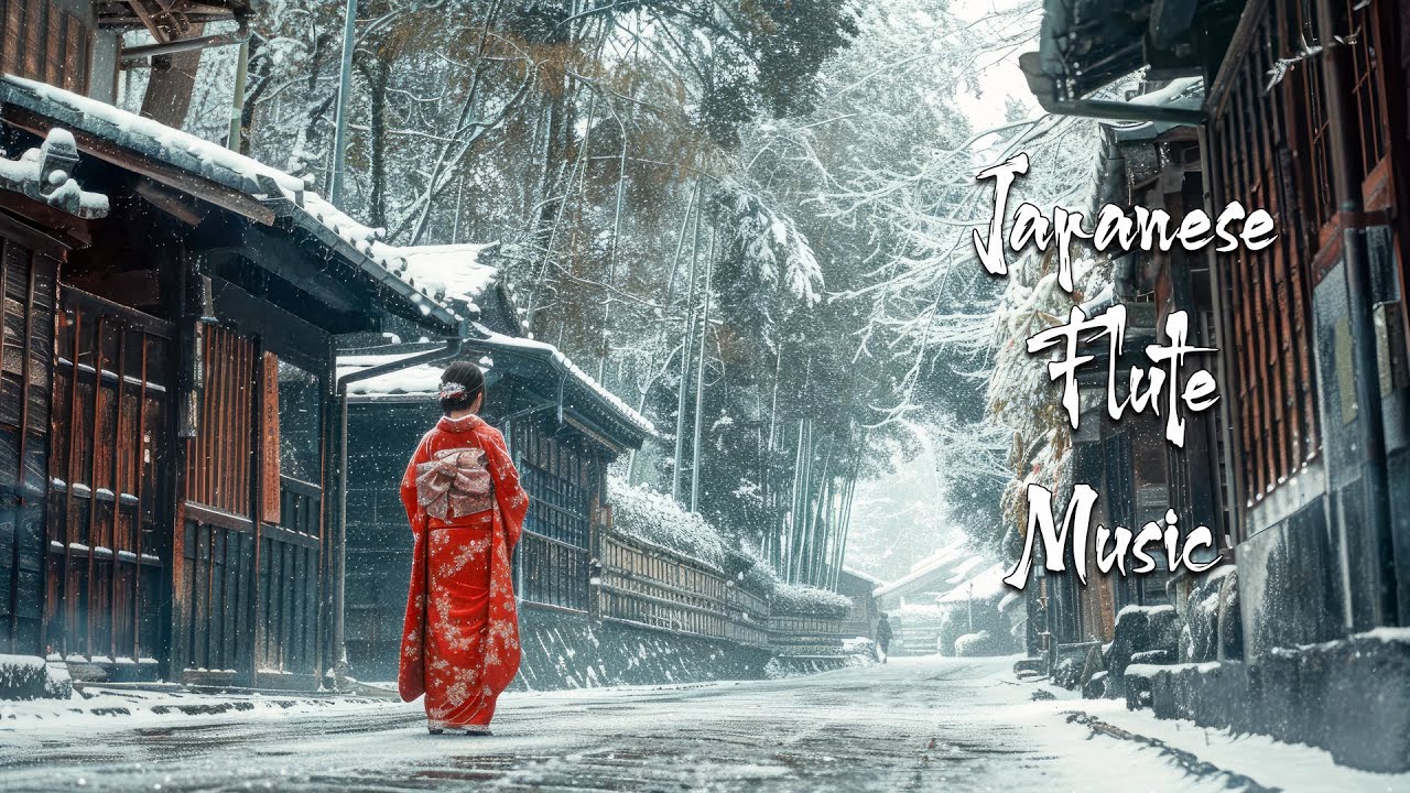 Tranquil Snowfall in the Ancient Village - Japanese Flute Music ...