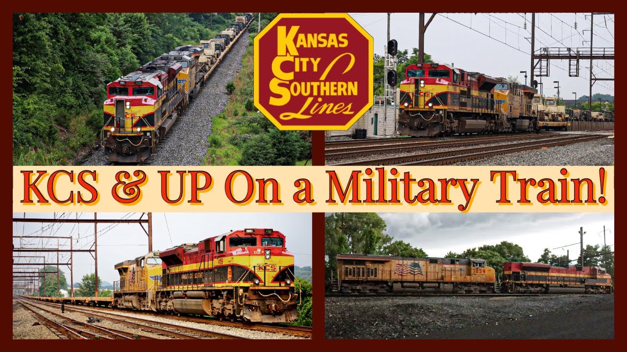 KCS & UP lead CSX S951 loaded military train,CSAO M0-1,and CSX S971 ...
