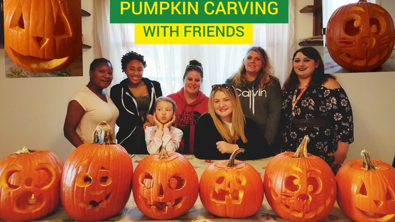 Pumpkin Picking and Carving with friends. First Carving Pumpkin - YouTube