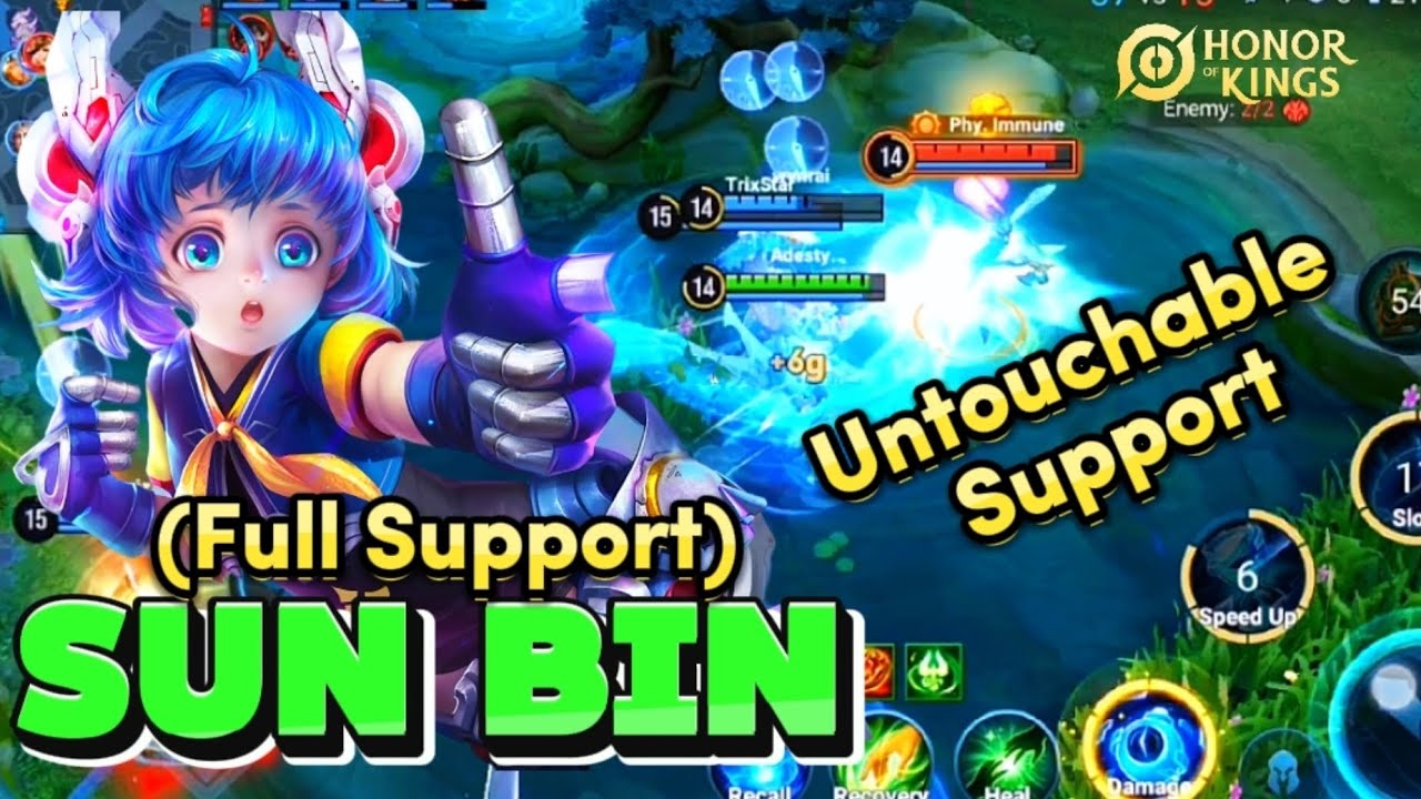 HONOR OF KINGS - SUN BIN FULL SUPPORT GAMEPLAY WITH ZERO DEATH | ITEM ...