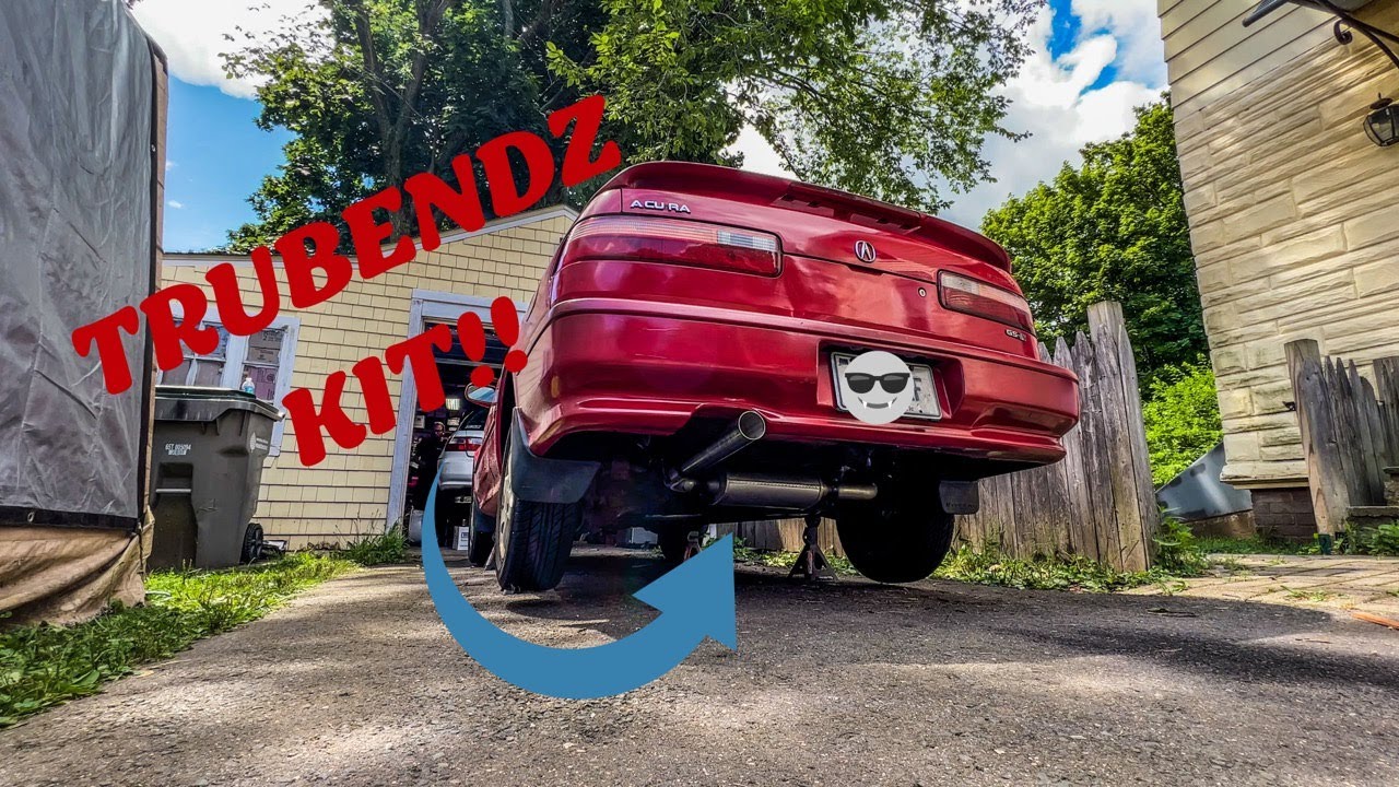 92 ACURA INTEGRA GS-R TRUBENDZ Exhaust 2 1/4" mild steel install - YouTube