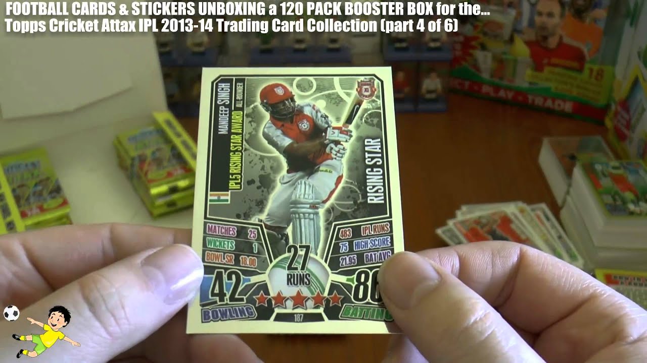 UNBOXING BOOSTER BOX 120 PACKS!!! ☆ topps CRICKET ATTAX 2013/14 IPL ...