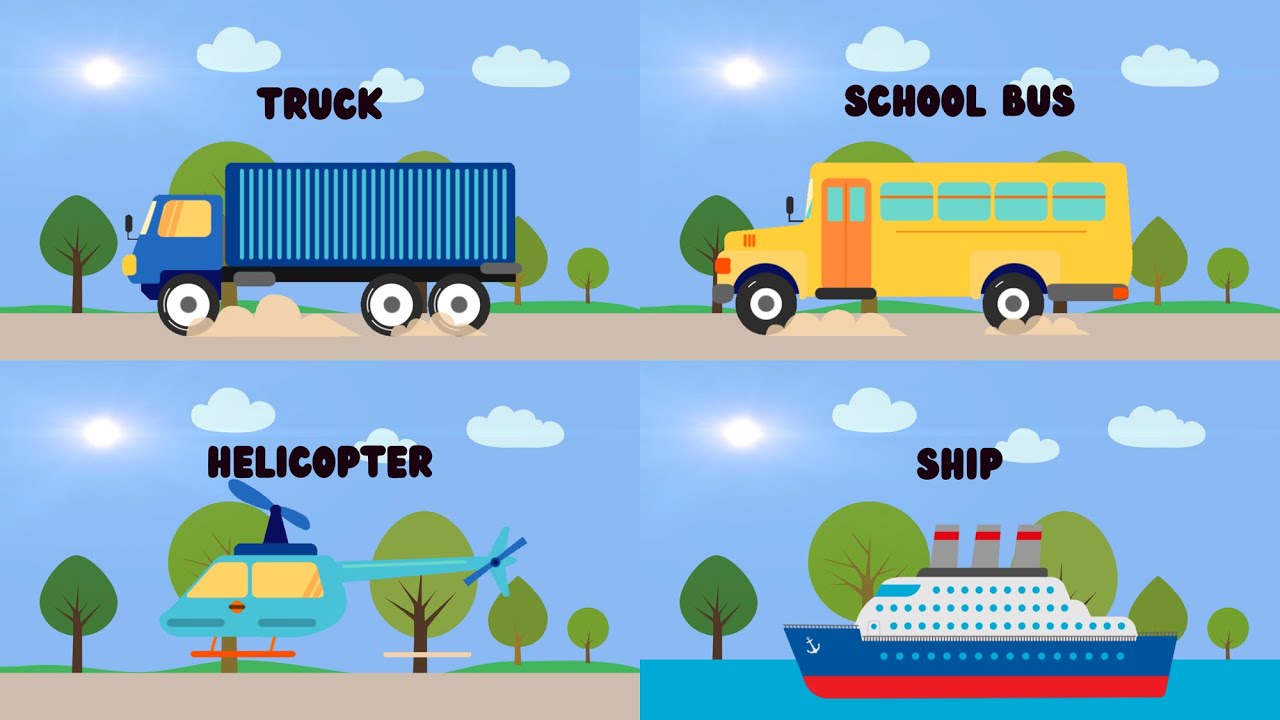 Learning Vehicle Transportation for Kids| #preschoollearning # ...
