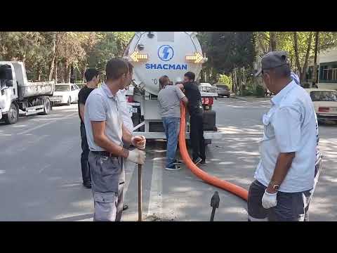 Yevlax şəhəri, Heydər Əliyev prospektində kanalizasiya xətlərində təmizlənmə işləri görülmüşdür