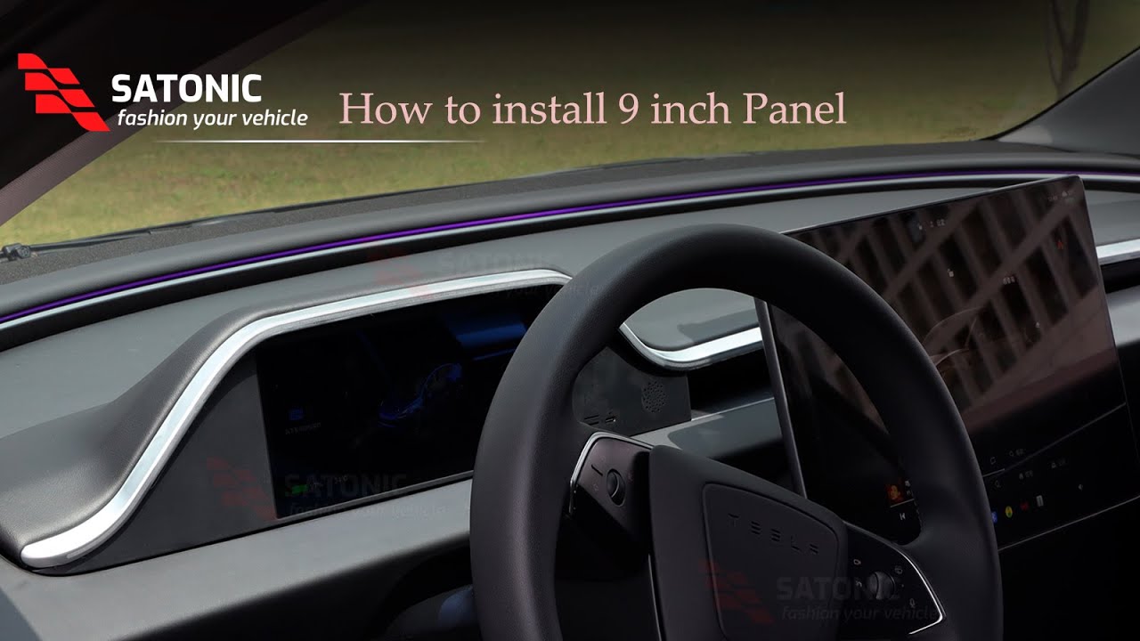 How to Install SATONIC 9-Inch Dashboard Panel on Tesla Model 3 Highland ...