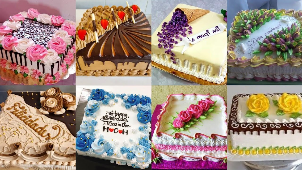 👌😍Square Shape Cake Designs/Square Cake2024/Rectangle Cake image ...