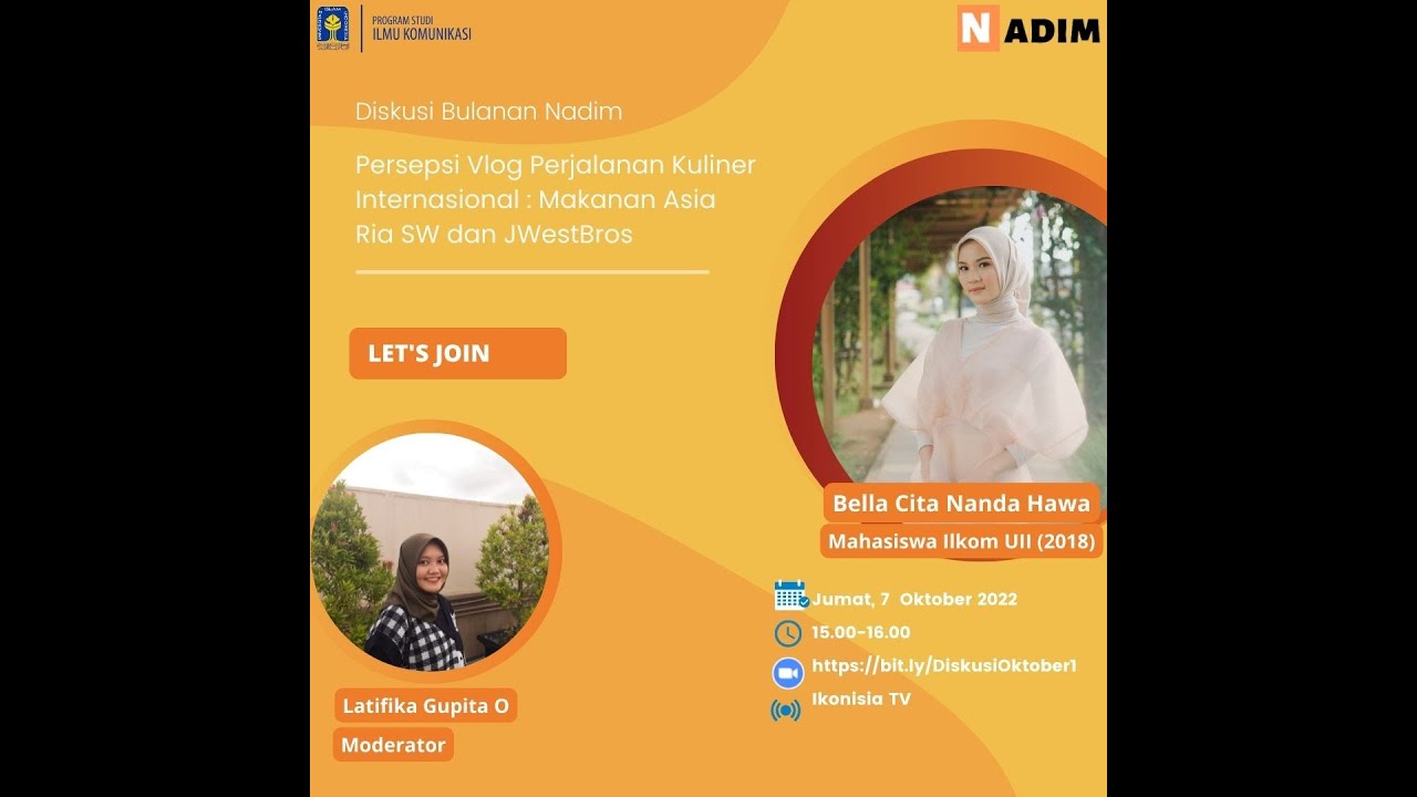 DISKUSI NADIM Persepsi Vlog Perjalanan Kuliner Internasional : Makanan ...