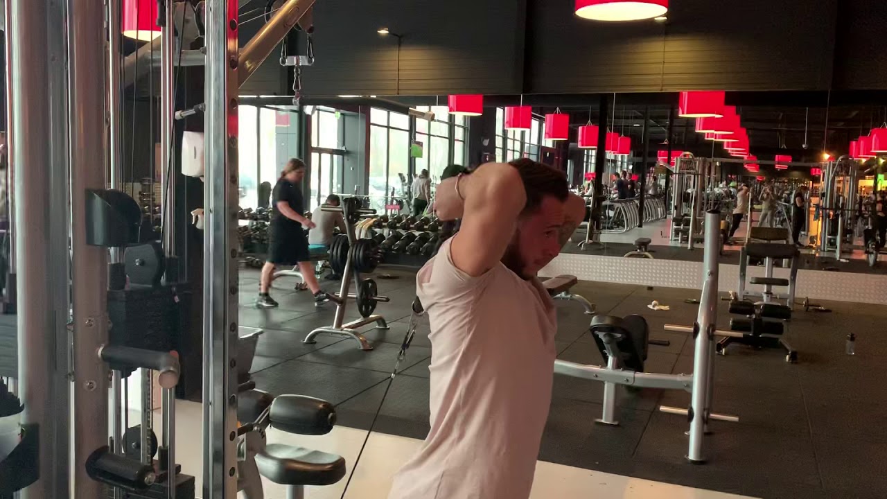 Overhead Cable Triceps Extension - YouTube