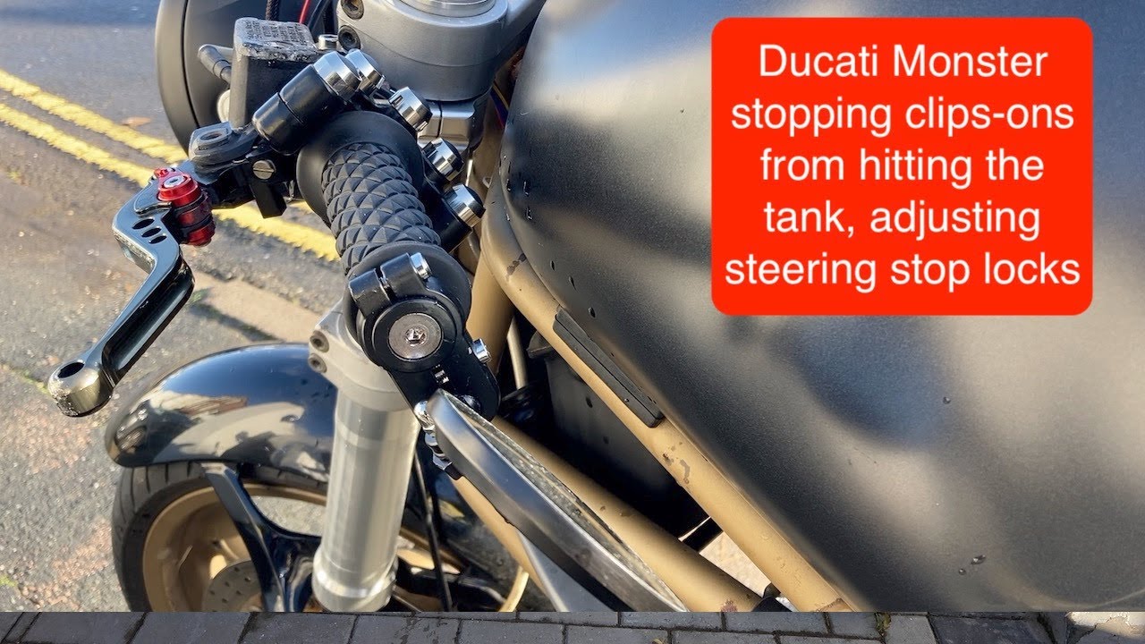 Adjusting steering lock stops on Ducati Cafe Racer after installing ...