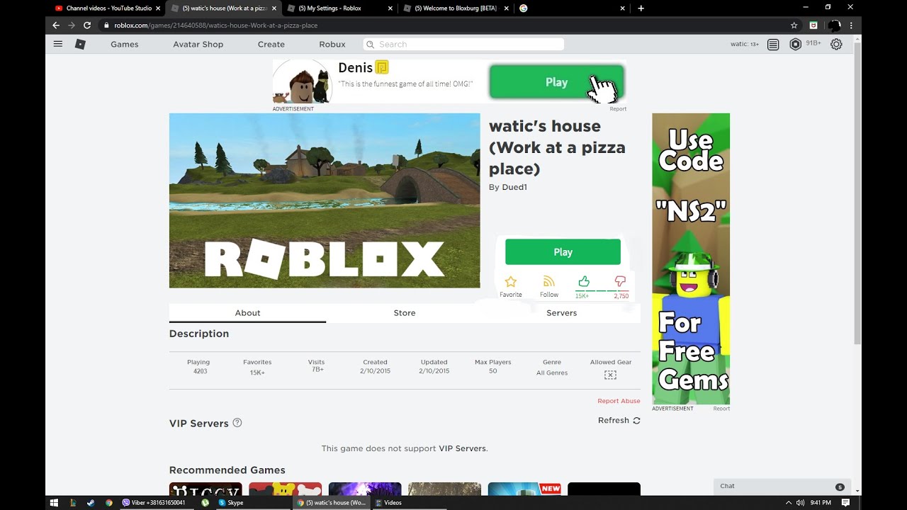 Dued1 (Creator Of Work At A Pizza Place) Create A SPECIAL GAME FOR ME ...