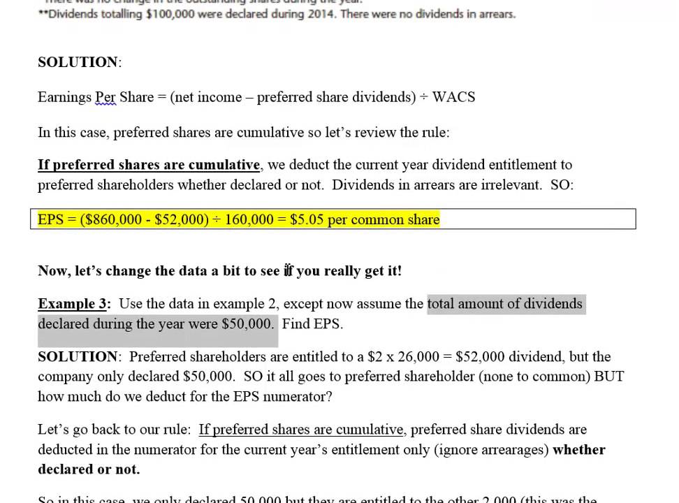 Calculating the EPS Numerator - YouTube