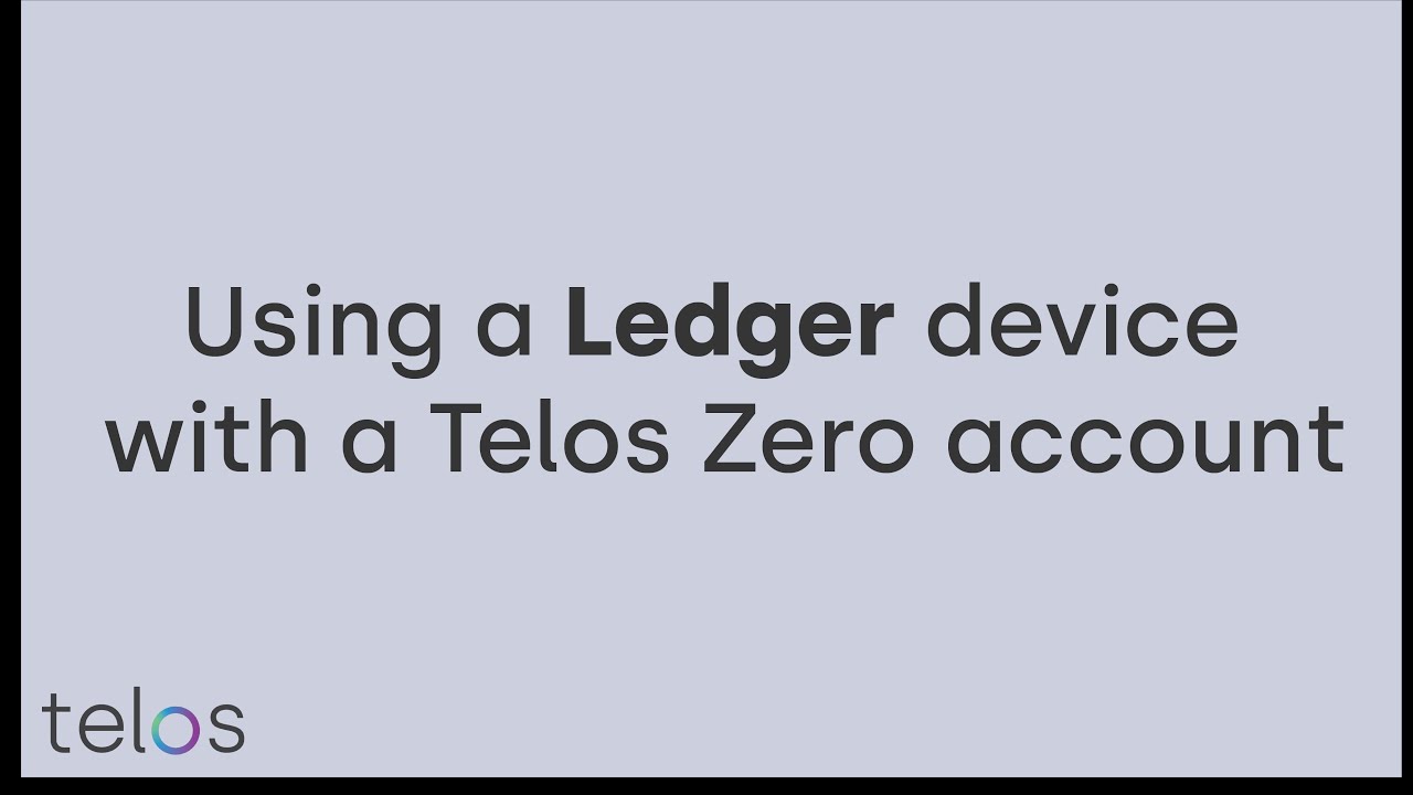 How To: Create a Telos native account using a Ledger device - YouTube