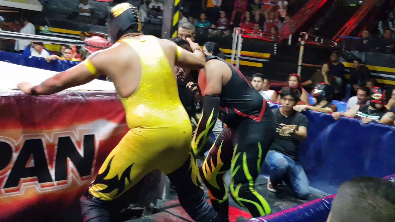 VILLANO V JR., ROKAMBOLE JR Y ÁNGEL TORMENTA VS ETERNO DEMONIO INFERNAL ...
