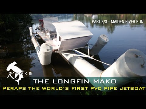 An awesome PVC pipe jetboat-1st river run - YouTube