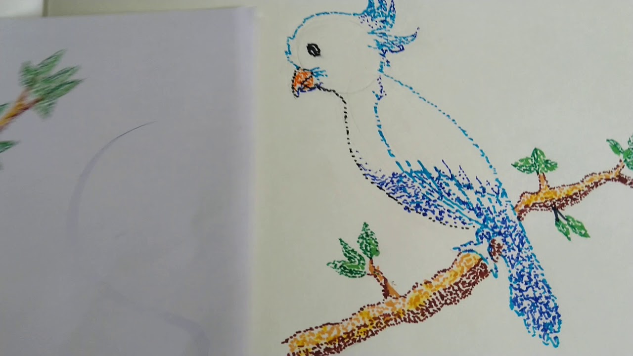 Pointillism art by class 5 student - YouTube