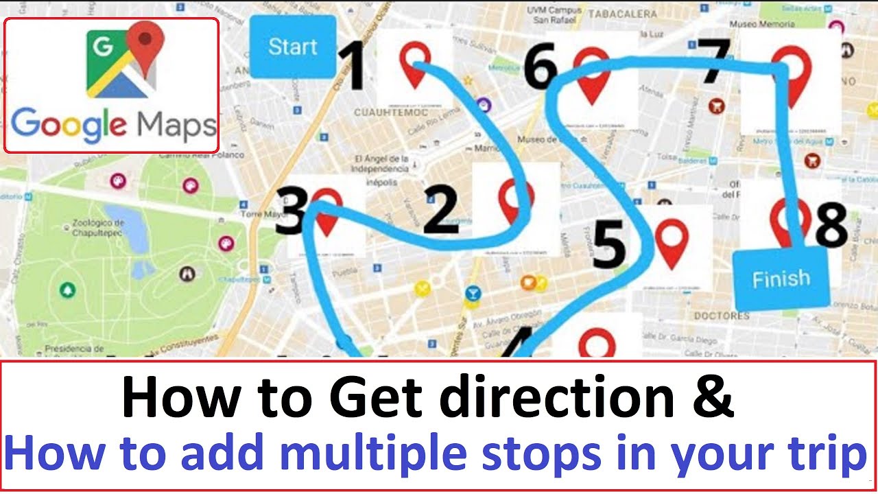 How to get directions and add multiple destination on Google Maps - YouTube