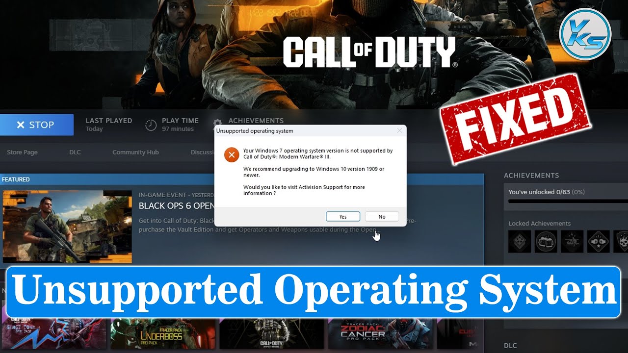 How To Fix Call of Duty: Black Ops 6 Error Unsupported Operating System - YouTube