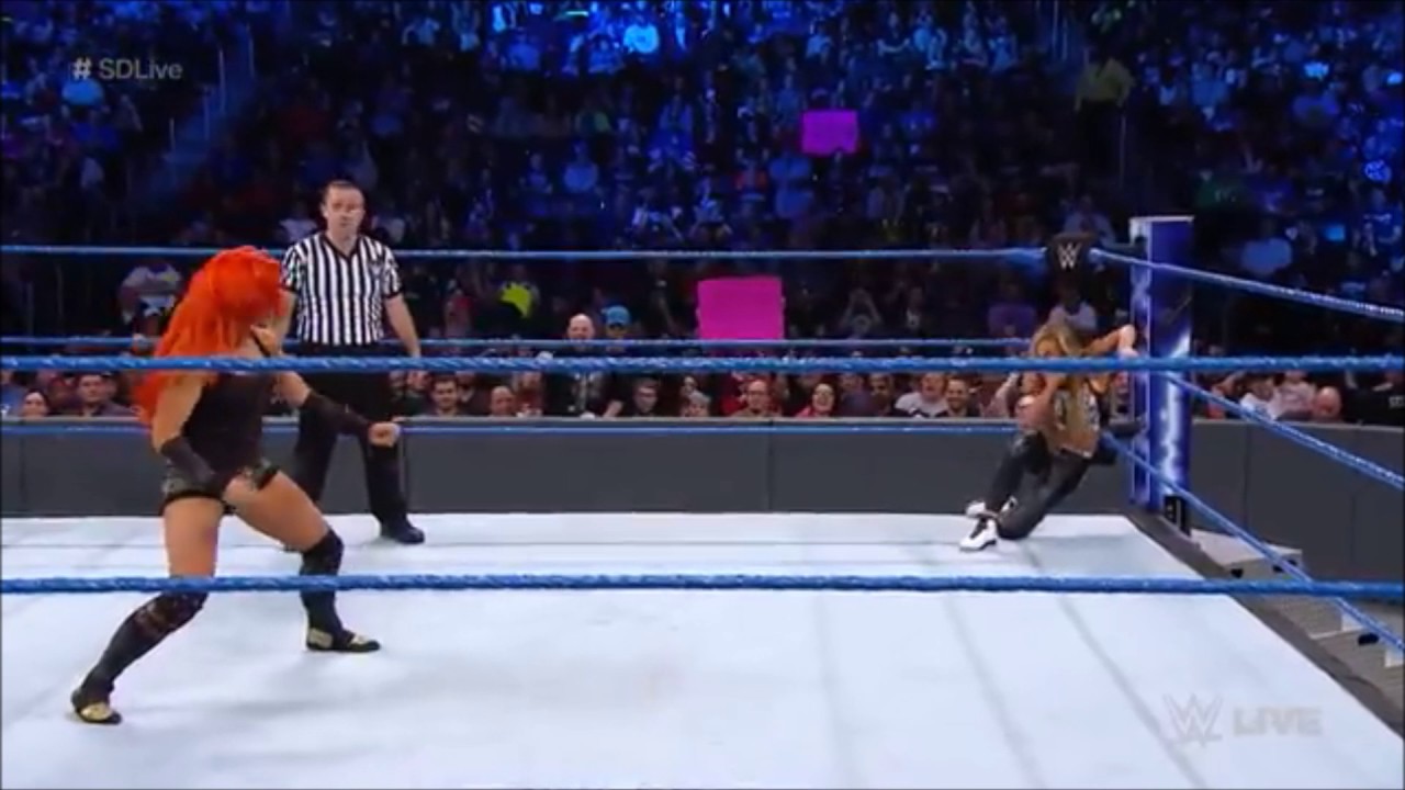 Flying Elbow Smash on Carmella - YouTube