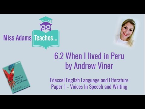 When I Lived in Peru by Andrew Viner - Edexcel Voices in Speech and ...