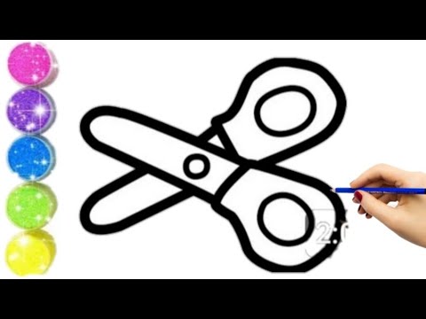 Cute scissor drawing, painting and colouring for kids/Toodlers for kids ...