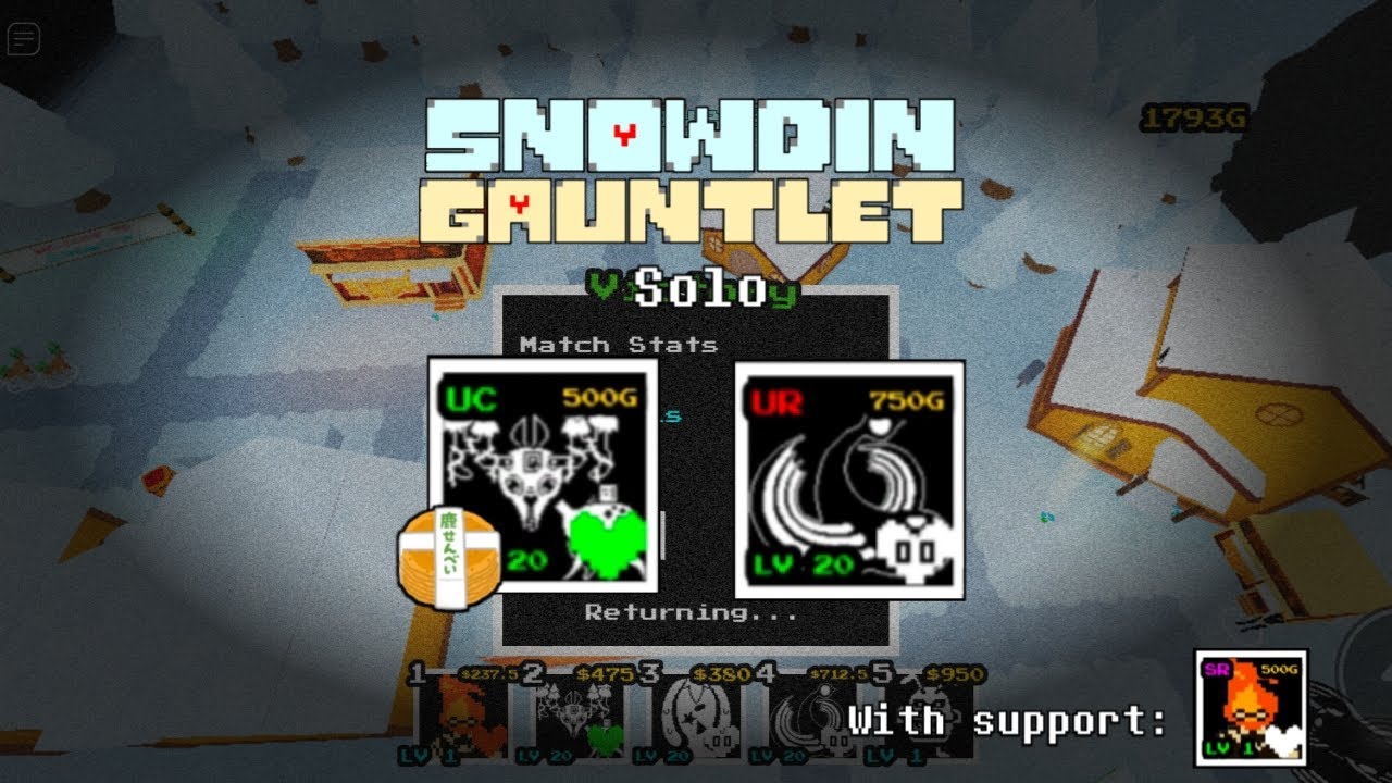 Solo Snowdin Gauntlet with Deer Cracker Gyftrot and Glyde | Roblox ...