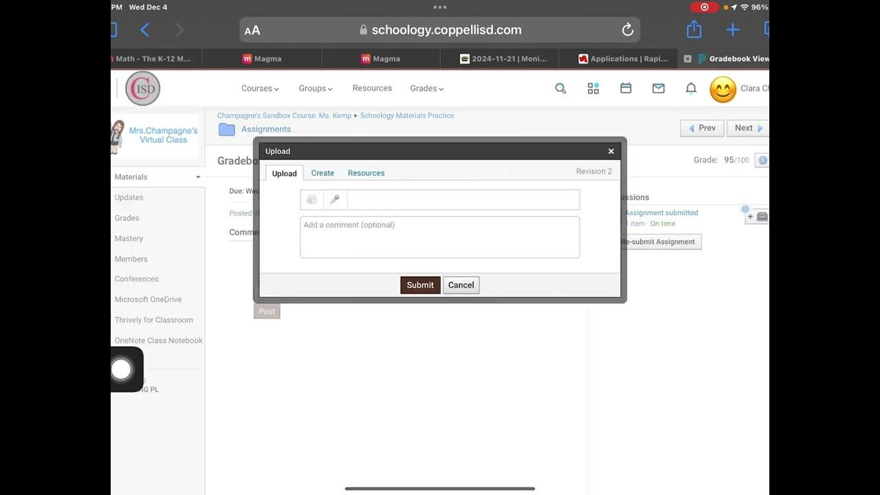 How to Submit a Link to a Schoology Assignment - YouTube