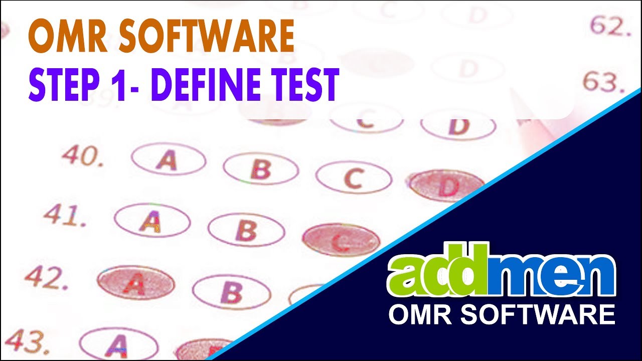 OMR Sheet Checker Software Operation STEP 1 Define Test Part 3 Video ...