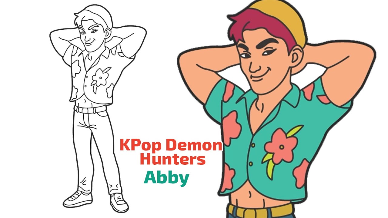 How to Draw Abby | K-Pop Demon Hunters Saja Boys | Step-by-Step Drawing ...