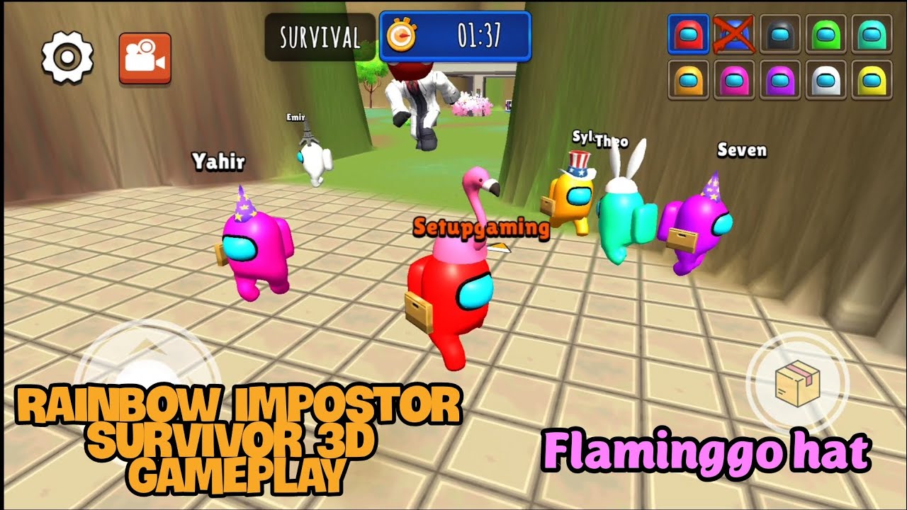 Rainbow impostor survivor 3d gameplay flaminggo hat walkthrough game ...